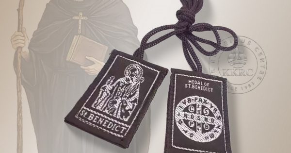 SCAPULAR ST. BENEDICT (Dark Brown) – KK Religious Centre